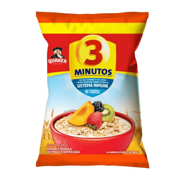 Gamesa Quaker Avena 3 Minutos Bolsa 380g – Santo Dulce