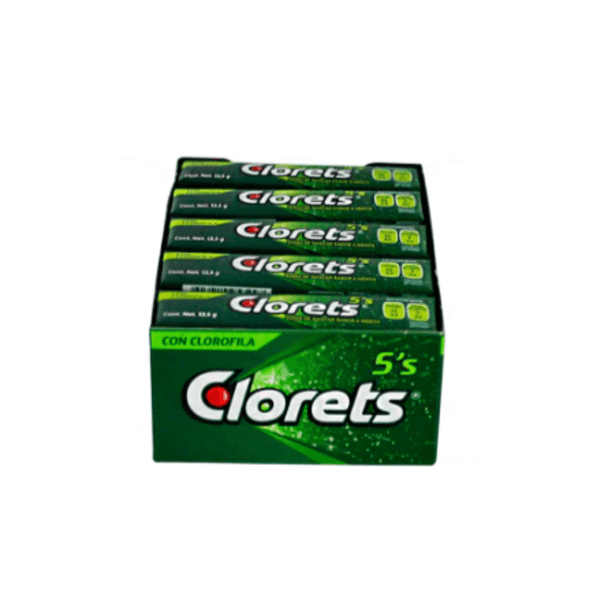 Adams chicle Clorets 5´s Tipo Americano Sin Azúcar 20 pzs – Santo Dulce