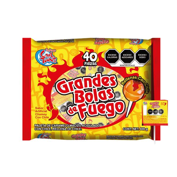 Cool Toons Grandes Bolas de fuego Chamoy 40pzs – Santo Dulce