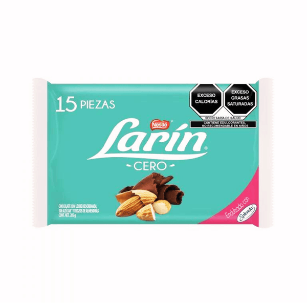 Nestlé chocolate Línea Larín Sin Azucar con Almendra 10/15pzs – Santo Dulce