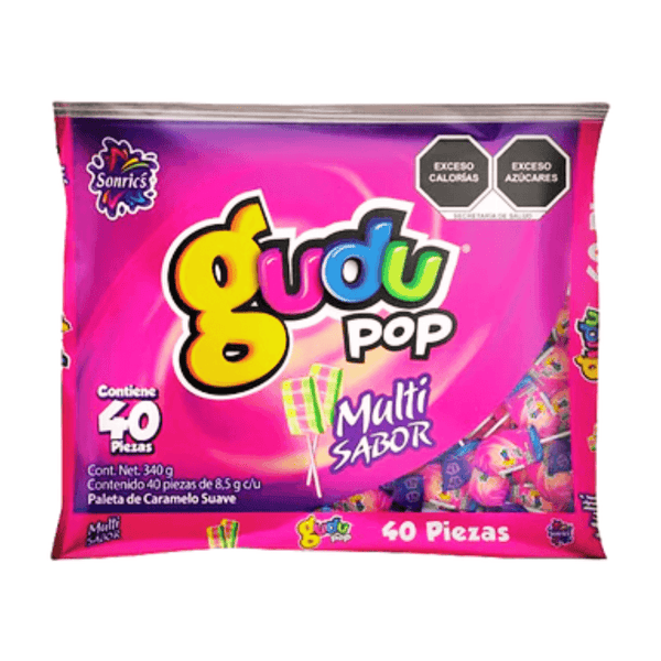 Sonrics paleta Gudu-Pop Multisabor 40pzs – Santo Dulce